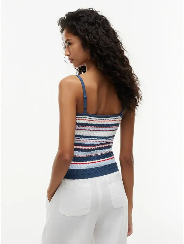 Tommy Hilfiger Striped Cable Knit Tank Top