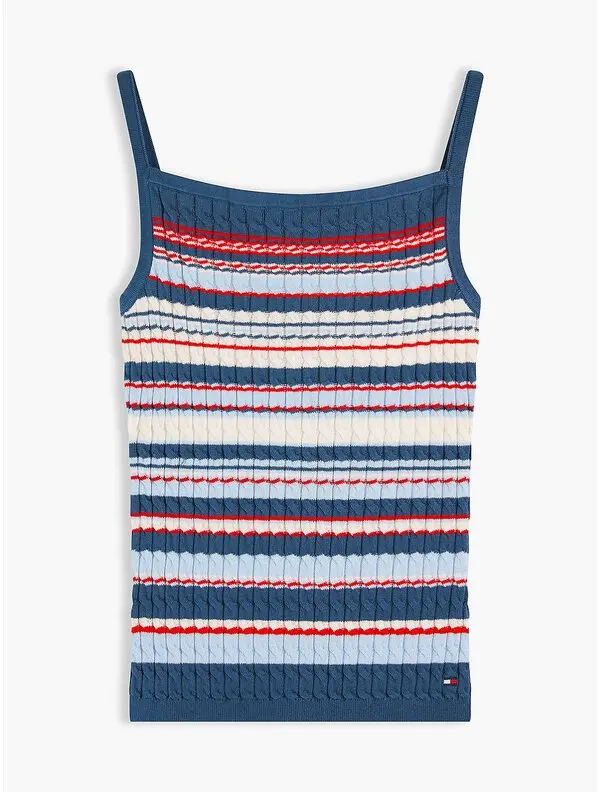 Tommy Hilfiger Striped Cable Knit Tank Top