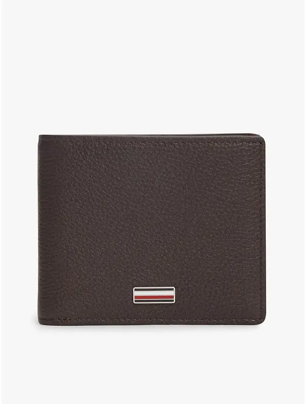 Tommy Hilfiger Pebbled Leather Bifold Wallet - Coffee Bean