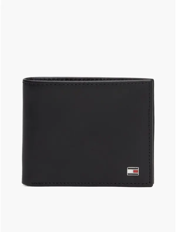Tommy Hilfiger Flag Emblem Mini Credit Card Wallet - Black