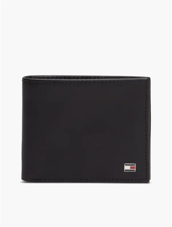 Tommy Hilfiger Flag Emblem Mini Credit Card Wallet - Black