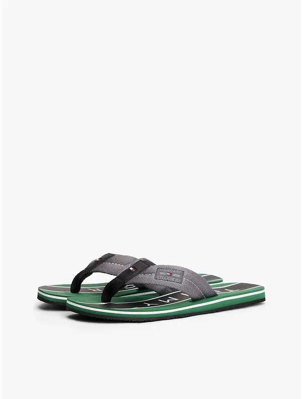 Tommy Hilfiger Logo Patch Flip-flop Sandals - Medium Grey