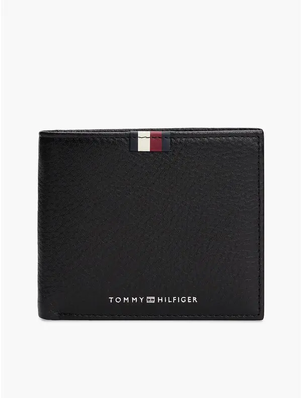 Tommy Hilfiger Leather Card & Coin Wallet - Black