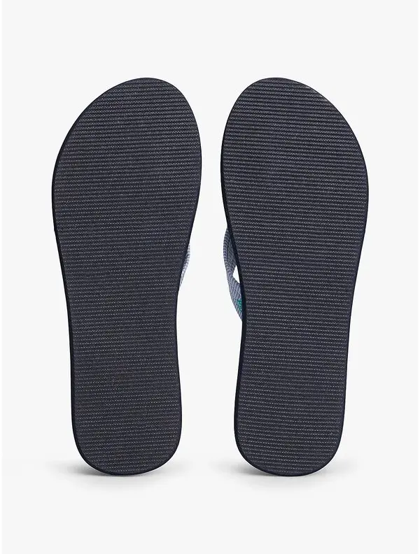Tommy Hilfiger Embroidered Monogram Canvas Flip Flops