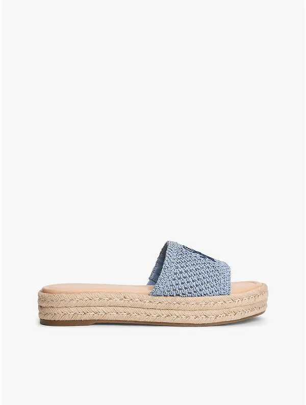 Tommy Hilfiger Script Monogram Espadrille Slide Sandals