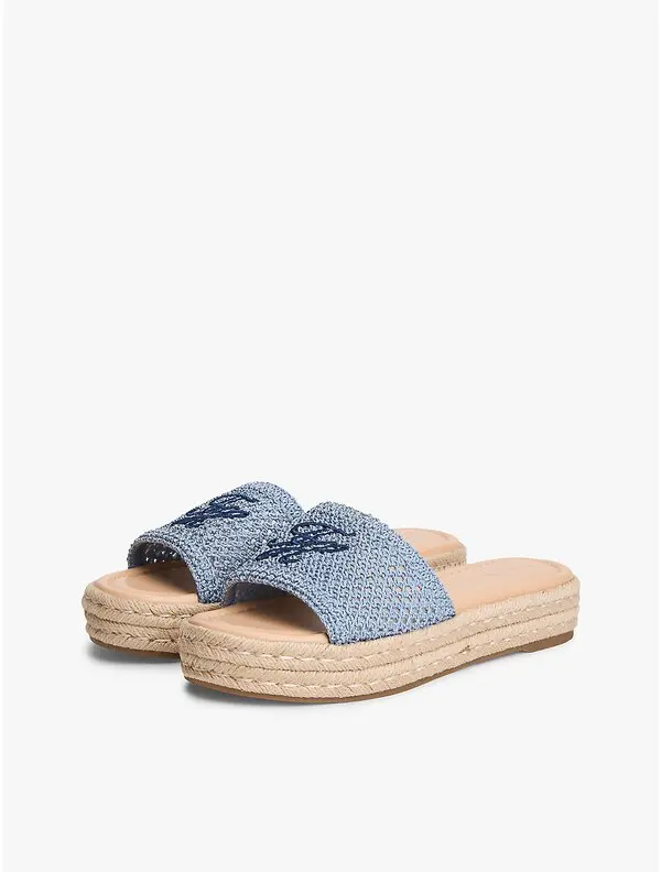 Tommy Hilfiger Script Monogram Espadrille Slide Sandals