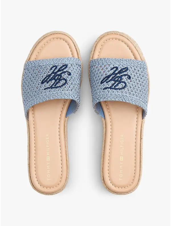 Tommy Hilfiger Script Monogram Espadrille Slide Sandals