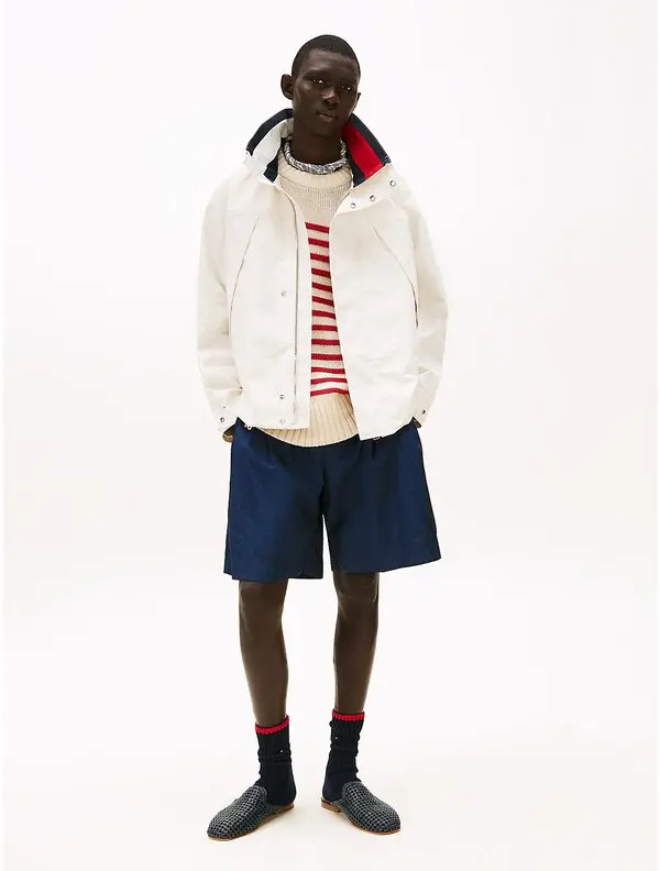 Tommy Hilfiger Wide Leg Crinkle Chino Shorts - Navy