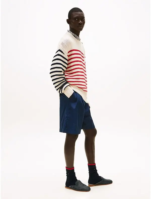 Tommy Hilfiger Wide Leg Crinkle Chino Shorts