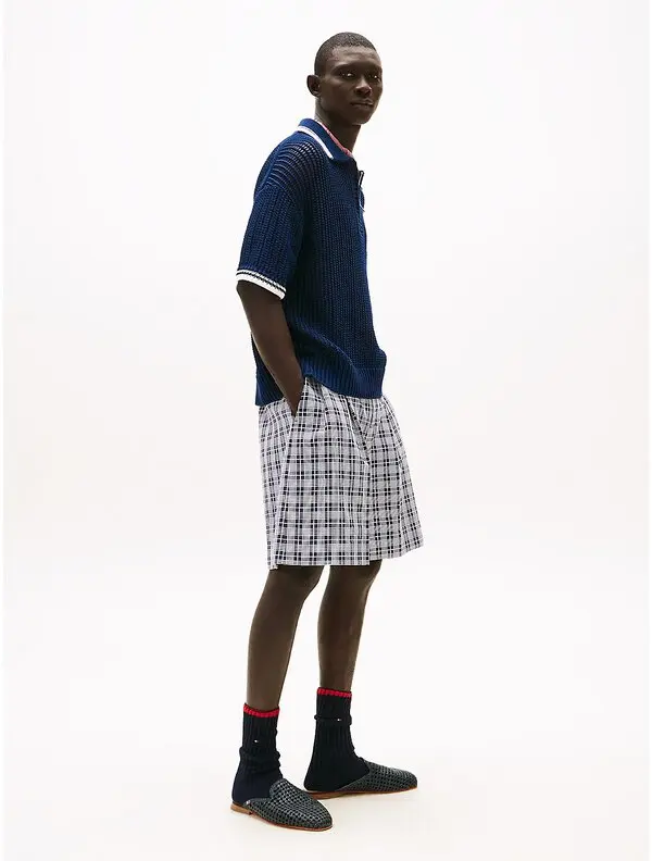 Tommy Hilfiger Wide-leg Check Chino Shorts