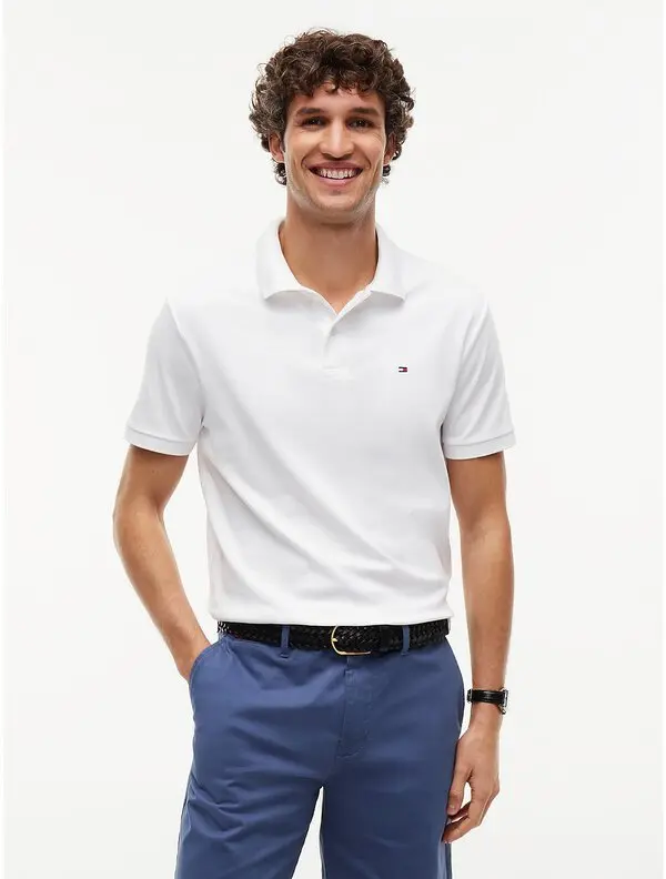 Tommy Hilfiger Regular Fit Smooth Cotton Polo - Optic White