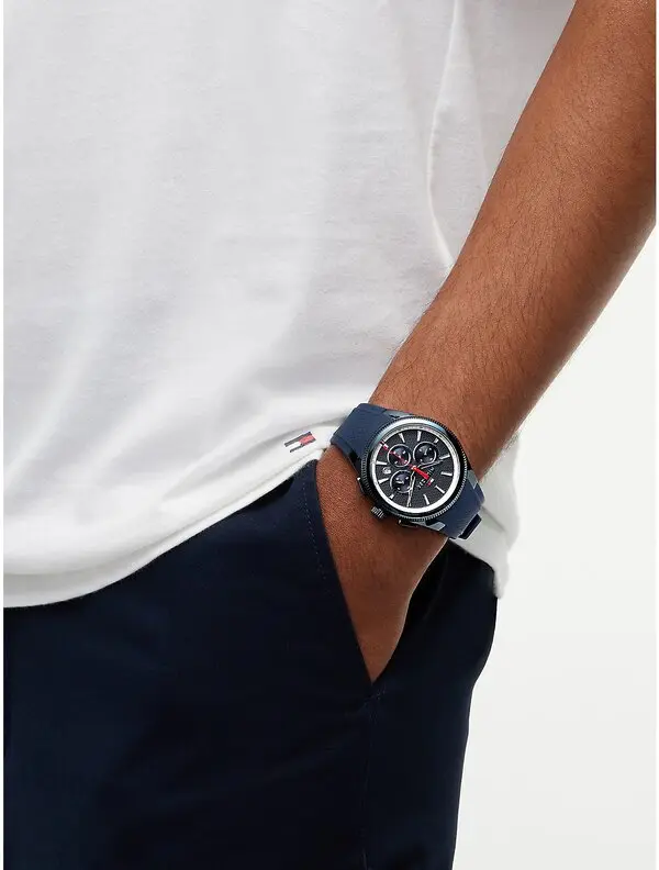 Tommy Hilfiger 43mm Silicone Strap Dual-time Watch