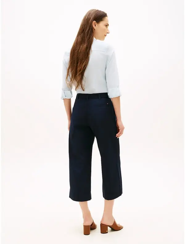 Tommy Hilfiger Belted Wide-leg Cropped Chinos