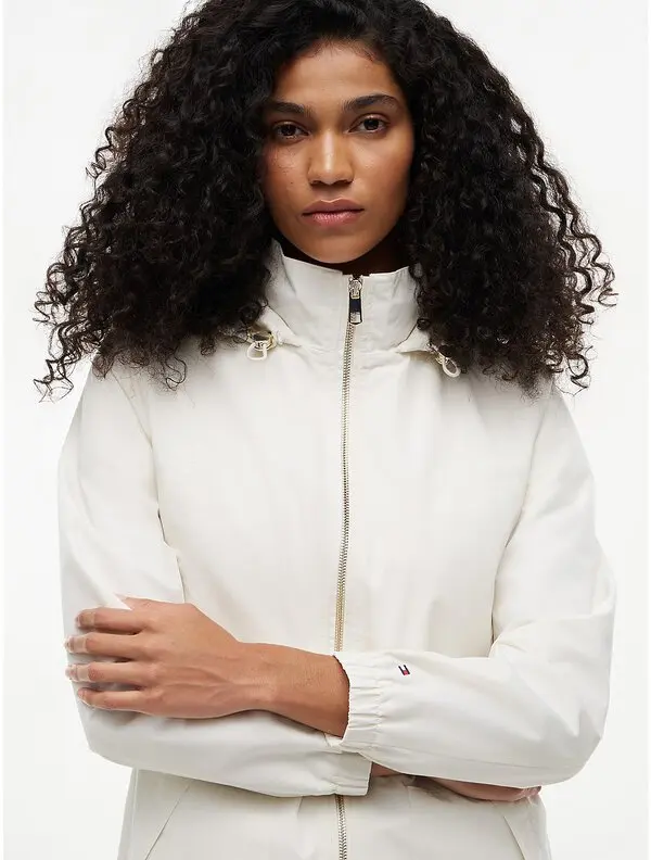 Tommy Hilfiger Hooded Longline Storm Jacket - Ivory