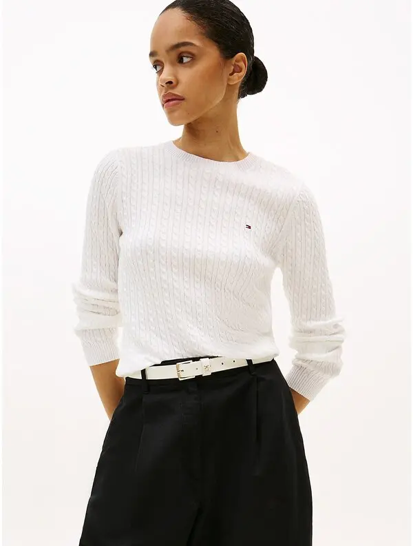Tommy Hilfiger Cable Knit Sweater - Ecru