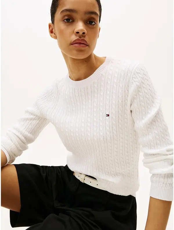 Tommy Hilfiger Cable Knit Sweater - Ecru