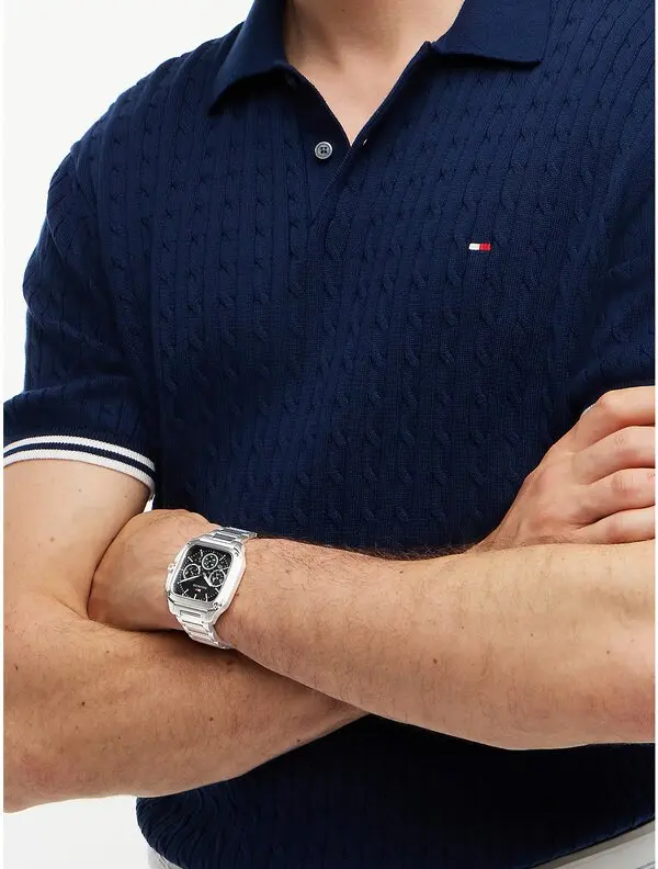 Tommy Hilfiger 37mm Rectangle Skeleton Dial Sport Watch