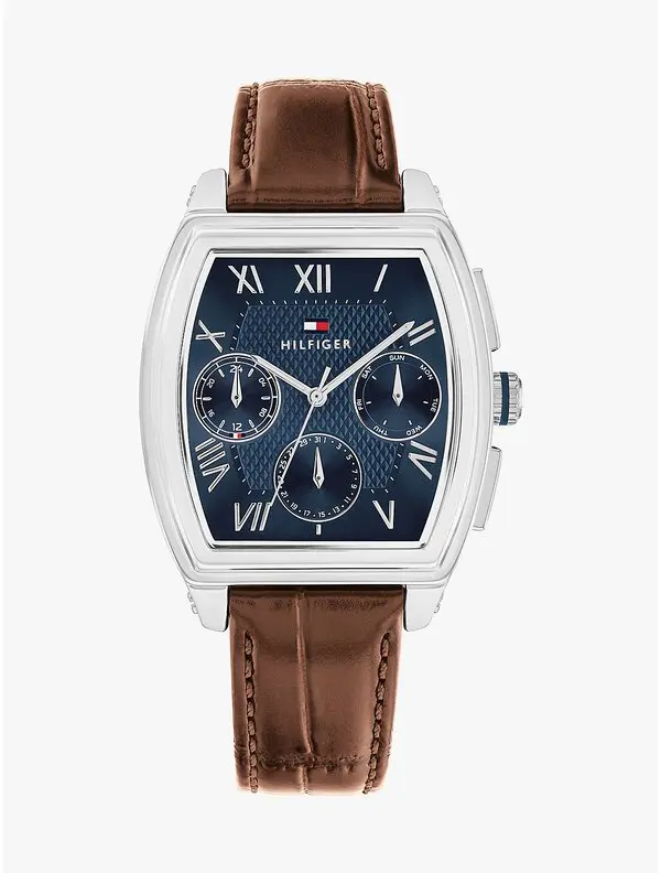 Tommy Hilfiger Leather Strap Multifunction Watch - Navy