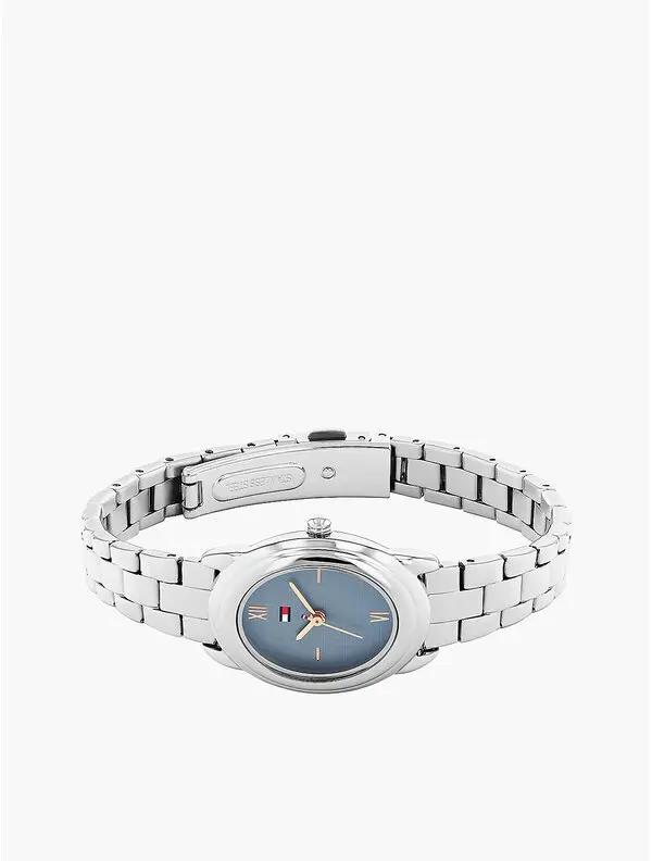 Tommy Hilfiger Textured Oval Dial Stainless Steel Watch