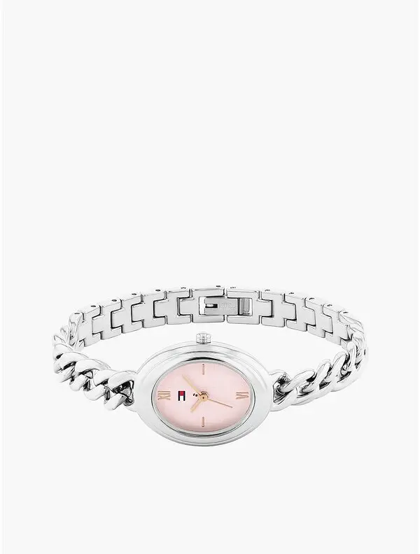 Tommy Hilfiger Textured Oval Dial Chain Watch