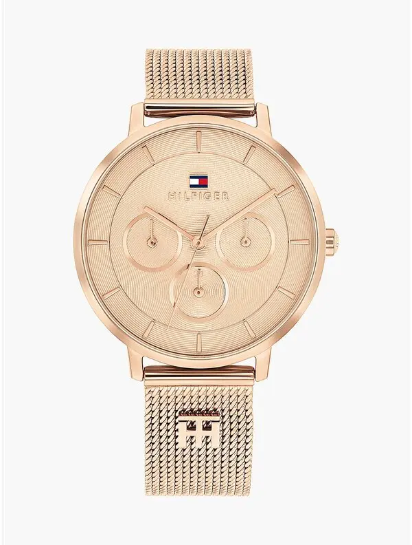 Tommy Hilfiger Monogram Mesh Watch - Taupe
