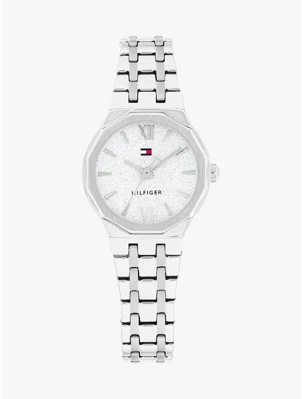 Tommy Hilfiger 25mm Shimmer Dial Dress Watch - Silver