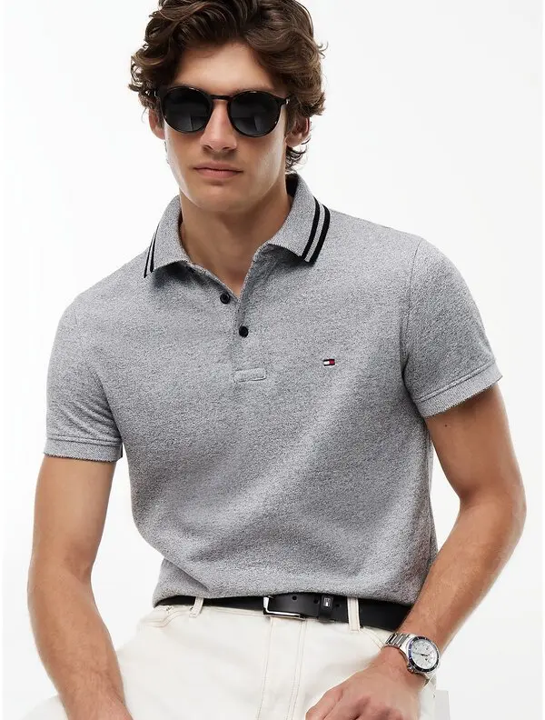 Tommy Hilfiger Slim Fit Heathered Polo