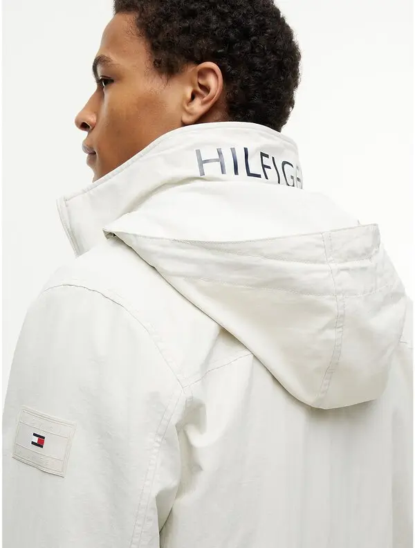 Tommy Hilfiger Water-resistant Hooded Regatta Jacket - Silver Birch