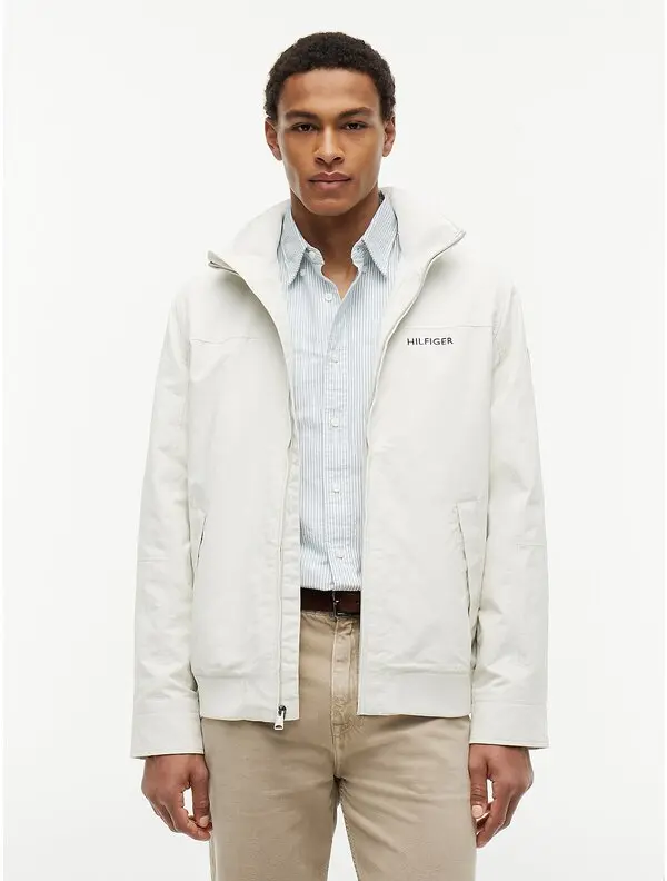 Tommy Hilfiger Water-resistant Hooded Regatta Jacket - Silver Birch