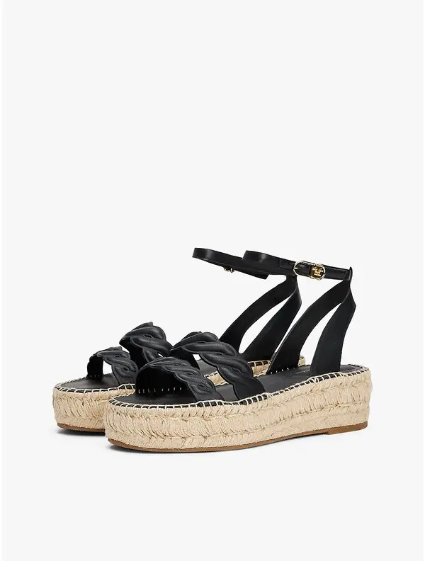 Tommy Hilfiger Leather Twist-strap Platform Espadrille Sandals
