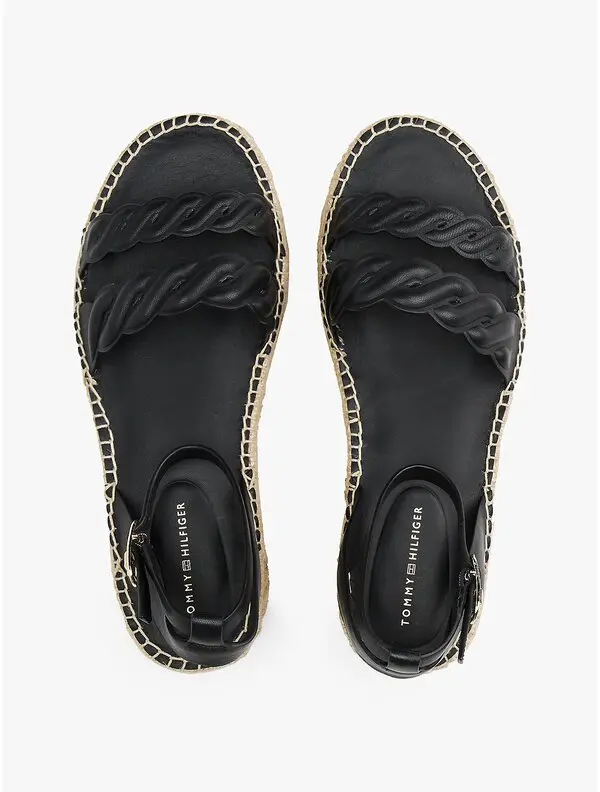 Tommy Hilfiger Leather Twist-strap Platform Espadrille Sandals