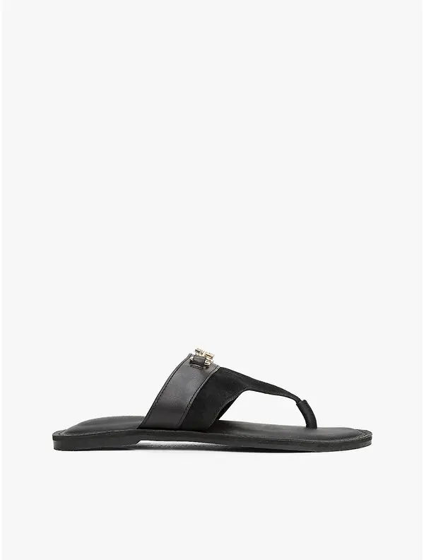 Tommy Hilfiger Monogram Horsebit Leather & Suede Sandal