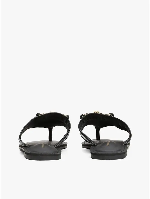 Tommy Hilfiger Monogram Horsebit Leather & Suede Sandal