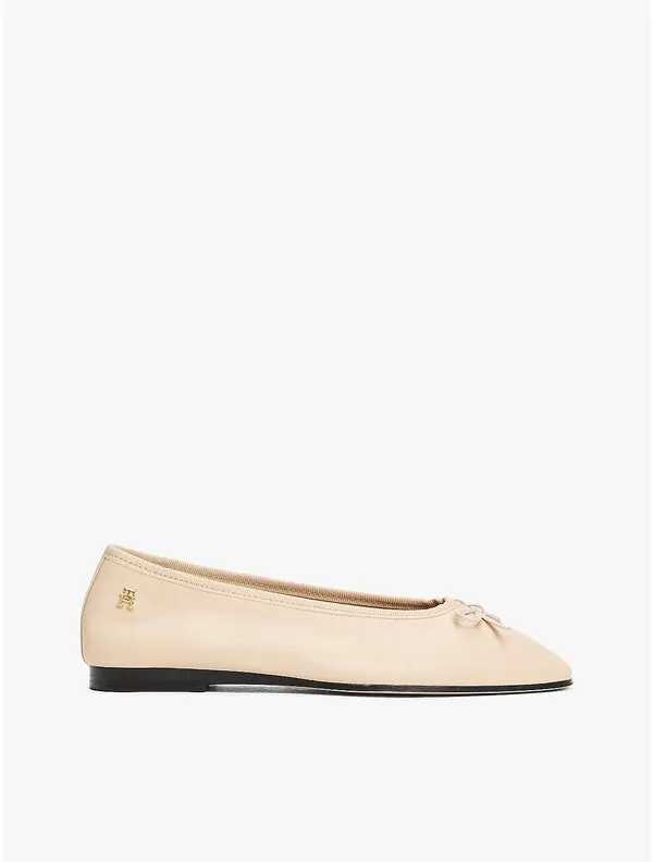 Tommy Hilfiger Monogram Leather Ballet Flats