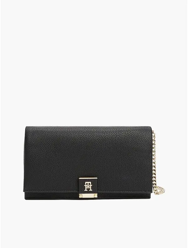 Tommy Hilfiger Monogram Clasp Chain Strap Crossbody Bag