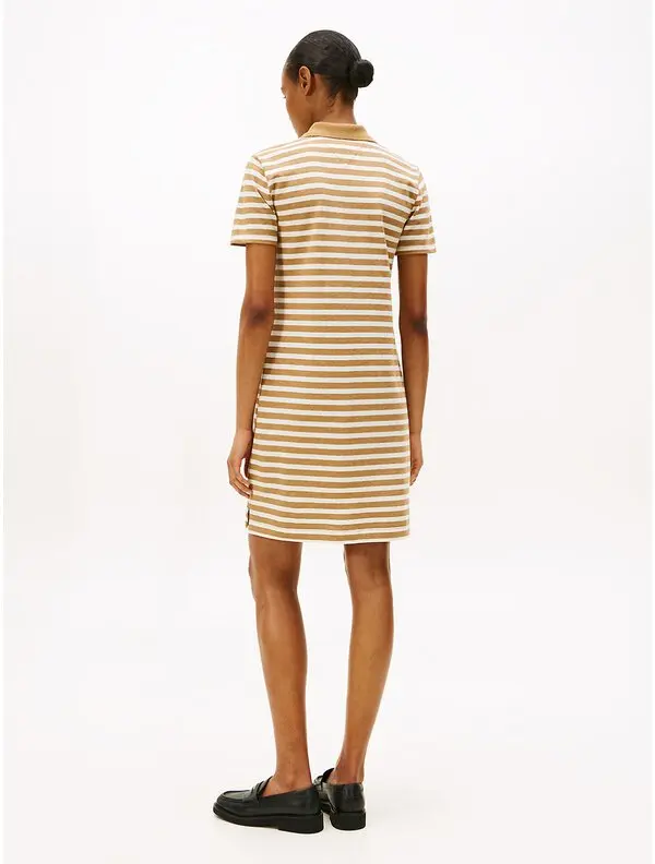 Tommy Hilfiger Striped Polo Dress - Brown