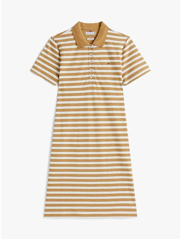 Tommy Hilfiger Striped Polo Dress - Brown