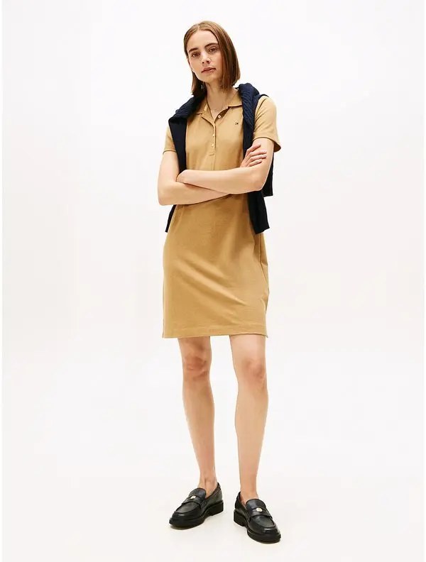 Tommy Hilfiger Classic Fit Stretch Cotton Polo Dress - Beige