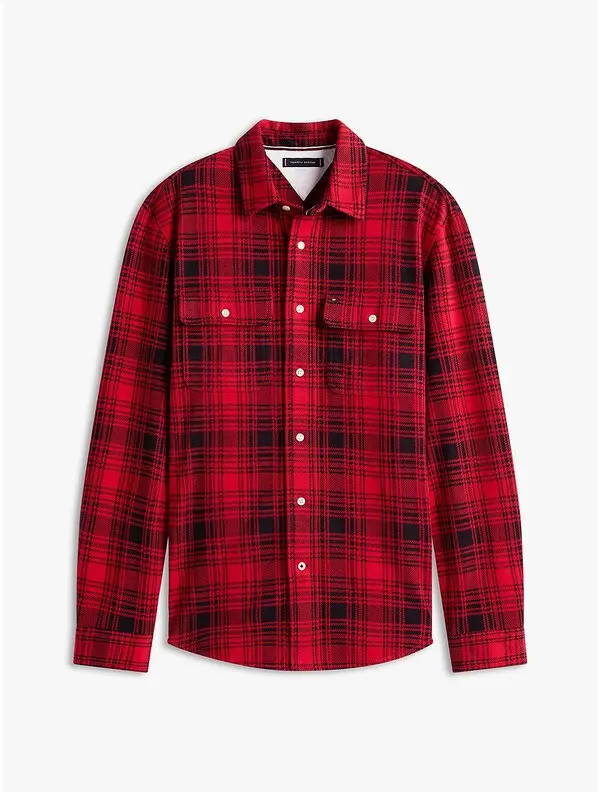 Tommy Hilfiger Regular Fit Plaid Jacquard Knit Shirt
