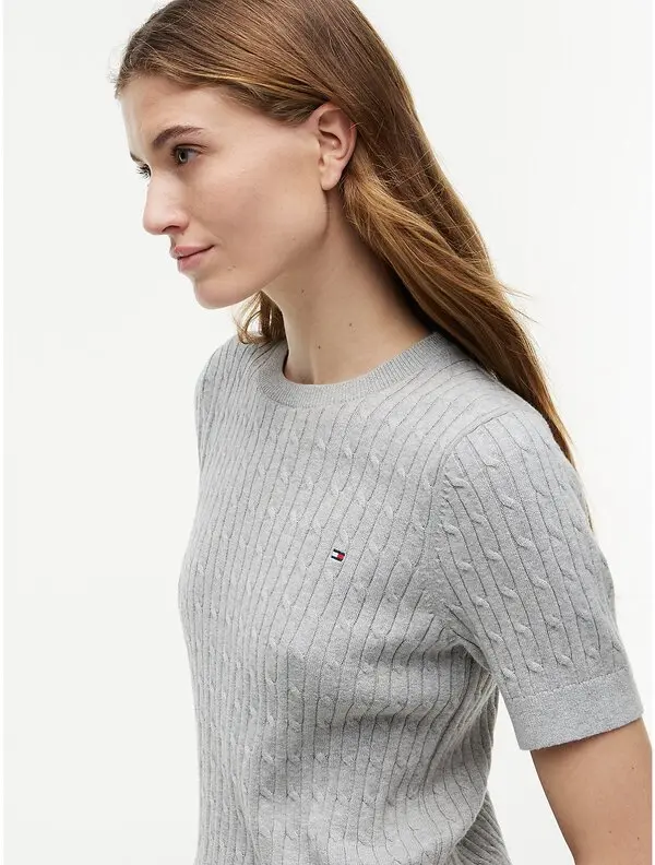 Tommy Hilfiger Short Sleeve Cable Knit Sweater