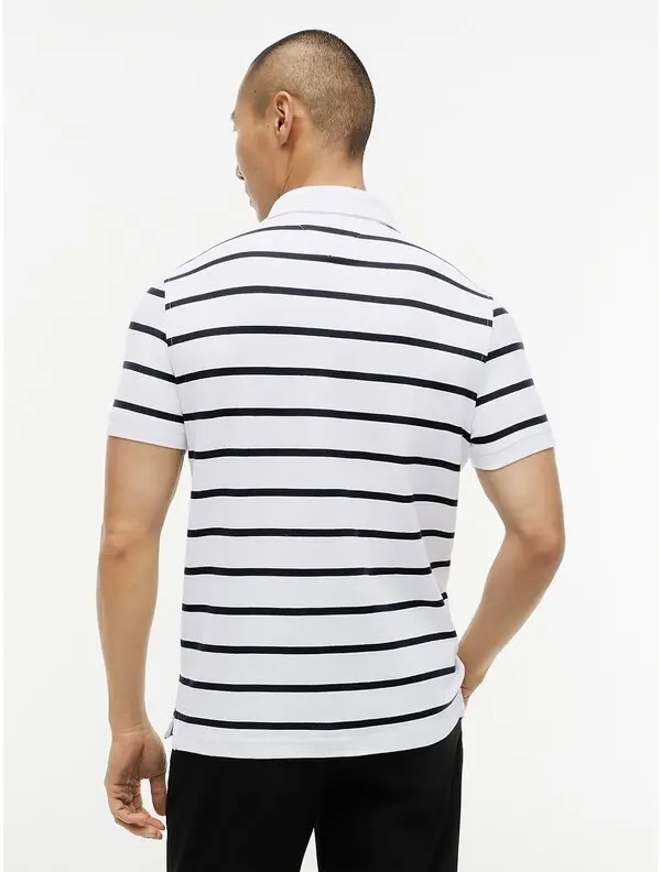 Tommy Hilfiger Regular Fit Striped Wicking Polo - Fresh White Stripe