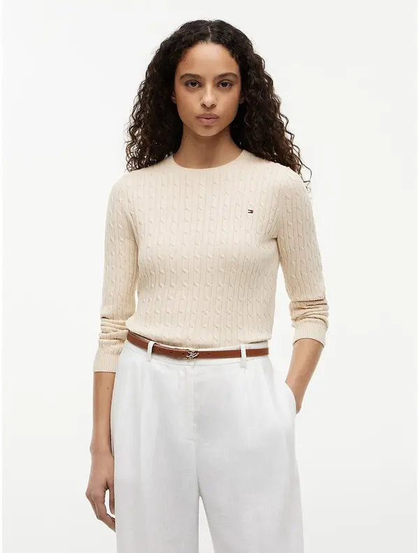 Tommy Hilfiger Cable Knit Sweater - Beige