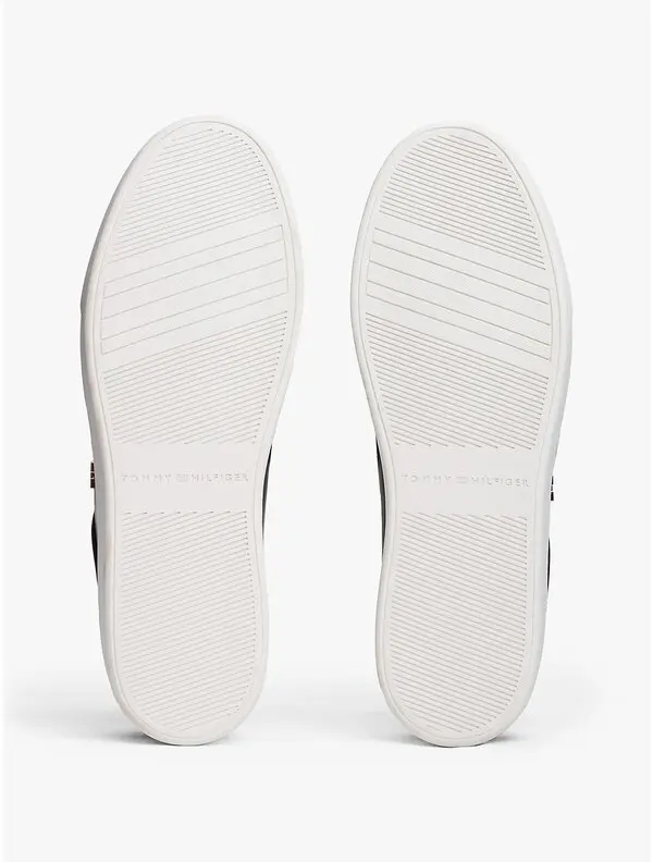 Tommy Hilfiger Metallic Leather Court Sneakers - Black