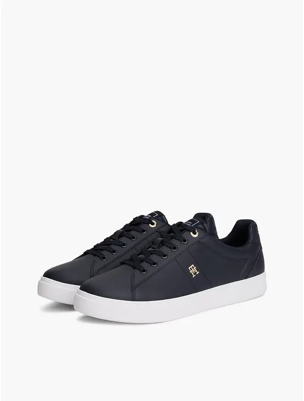 Tommy Hilfiger Monogram Heel Leather Court Sneaker