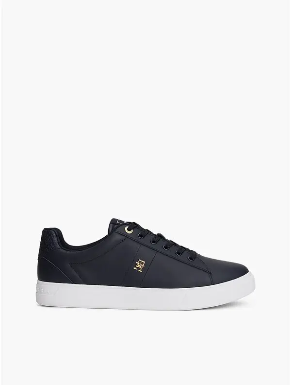 Tommy Hilfiger Monogram Heel Leather Court Sneaker