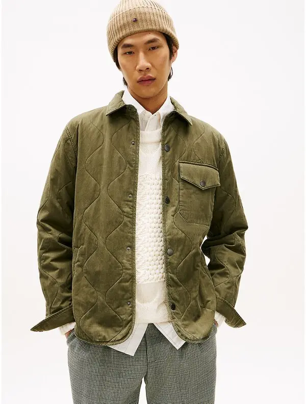 Tommy Hilfiger Garment-dyed Lightweight Quilted Jacket Green - Army Green