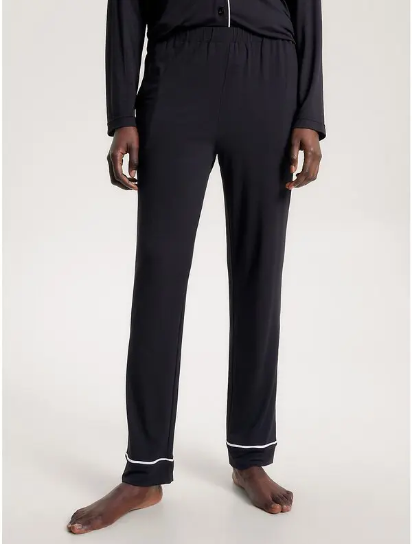 Tommy Hilfiger Trimmed Pajama Pants - Black
