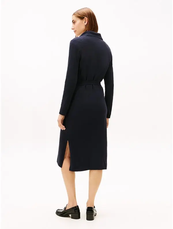 Tommy Hilfiger Belted Sweater Polo Dress