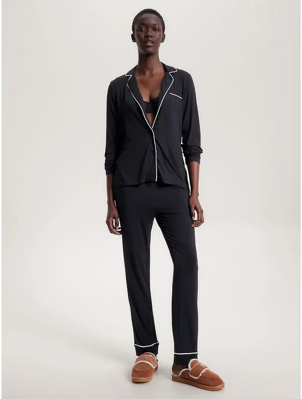 Tommy Hilfiger Piped Trim Pajama Shirt