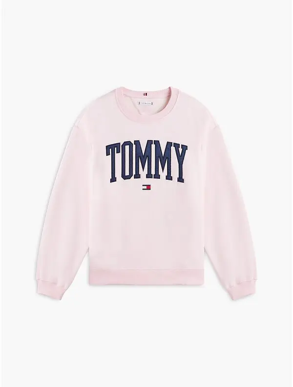 Tommy Hilfiger Varsity Logo Crewneck Sweatshirt - Pink Heather